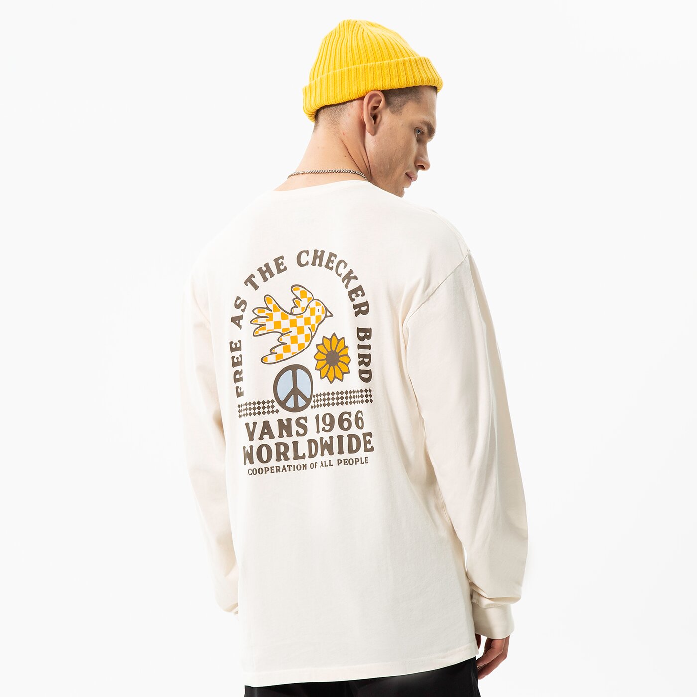 VANS T-SHIRT FREE AS A CHECKER BIRD LS TEE VN0A7S5K3KS1 | WEIß | 25,49 ...