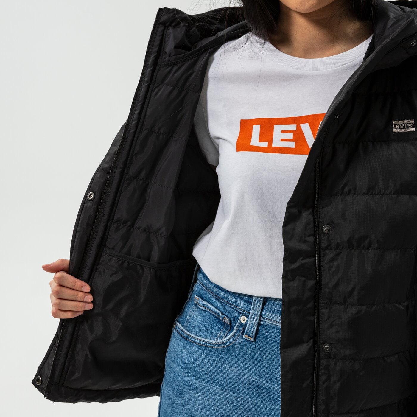 LEVI'S JACKE EDIE PACKABLE JACKET A0675-0000 | SCHWARZ | 59,99 EUR ...